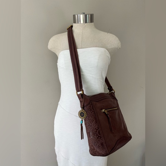 The Sak | Bags | The Sak Brown Tooled Leather Shoulder Bag Crossbody ...